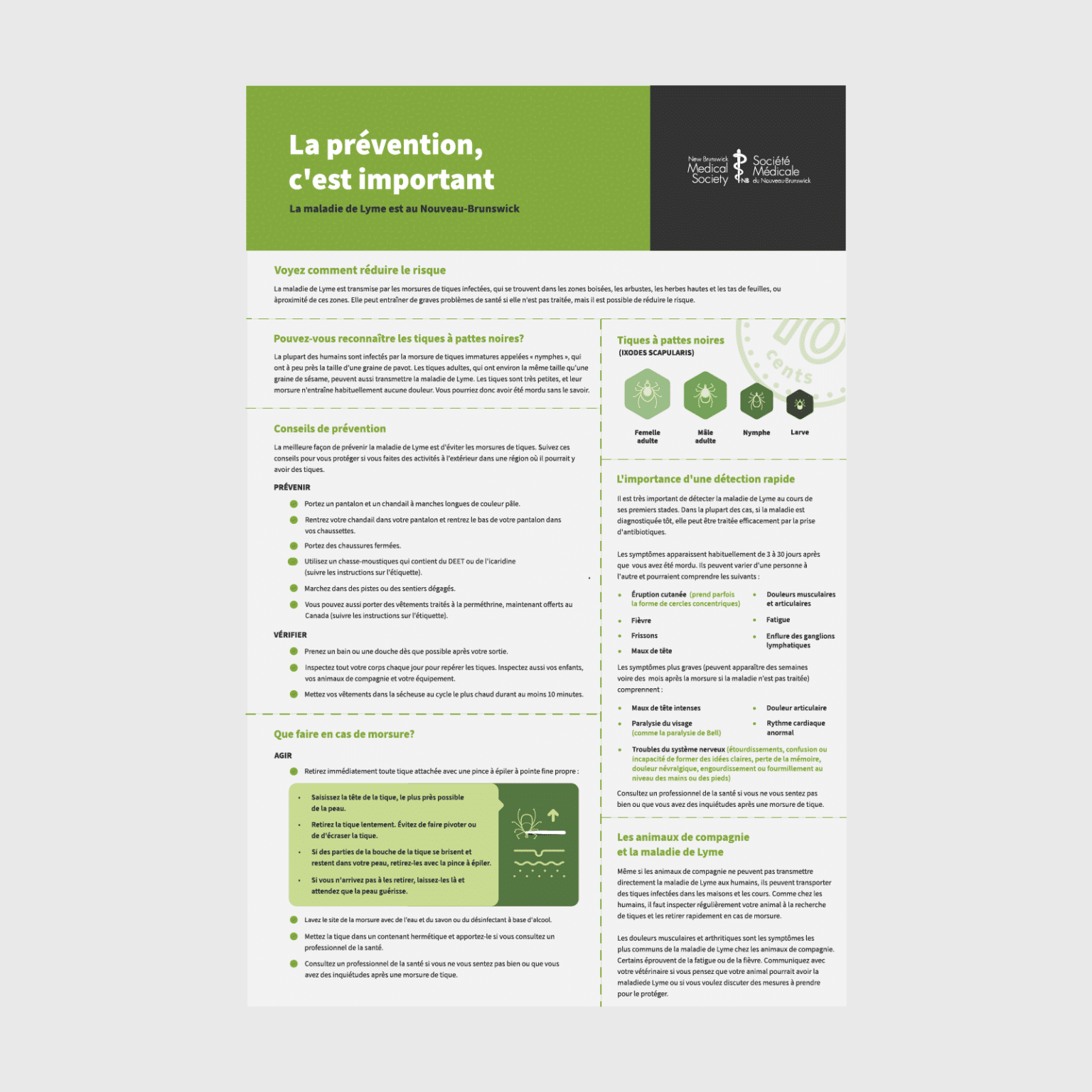 Affiche d'information sur la maladie de Lyme (français) - Société ...